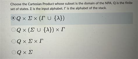 solved choose the cartesian product whose subset is the