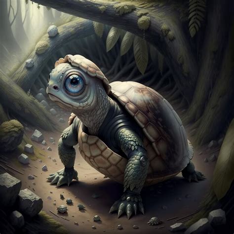 Premium Photo Fantastic Turtle In Forest Generative Ai
