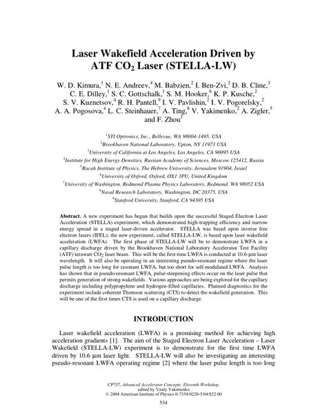 Pdf Laser Wakefield Acceleration Driven By Atf Co2 Laser Stella Lw