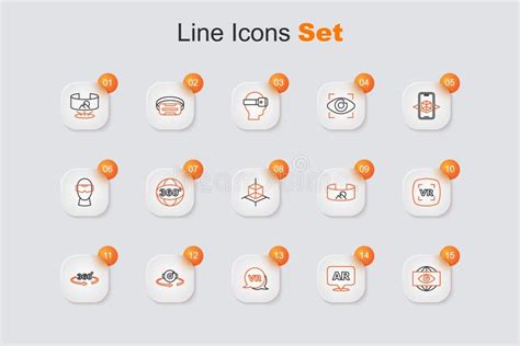 Set Line Big Brother Electronic Eye Augmented Reality AR Virtual Degree View And D