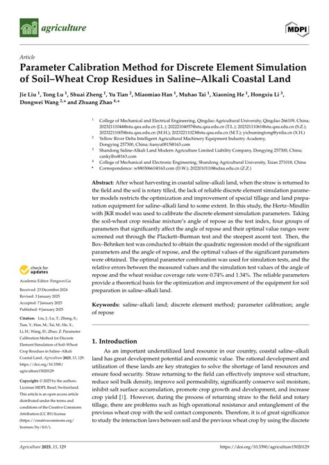 Pdf Parameter Calibration Method For Discrete Element Simulation Of