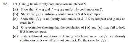 solved 28 let f and g be uniformly continuous on an