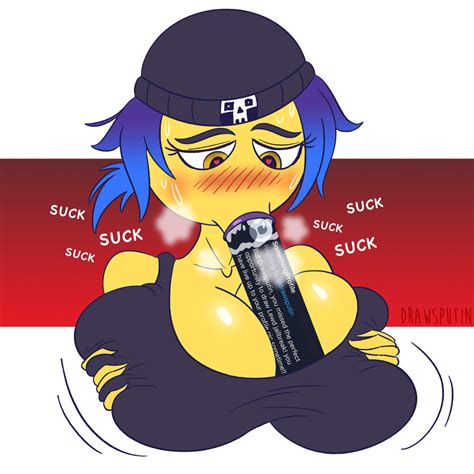 Rule 34 1girls Anthro Beanie Blowjob Blue Hair Blush Breast Squeeze