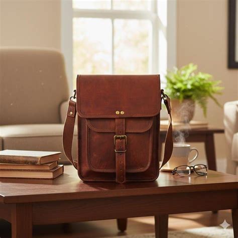 Handmade Vintage Leather Crossbody Bag Full Grain Brown Shoulder Bag