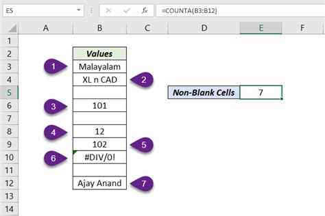 COUNTA Function XL N CAD