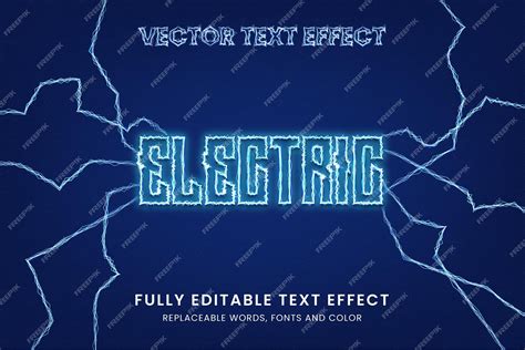Premium Vector Electric Editable Vector Text Effect With Thunders