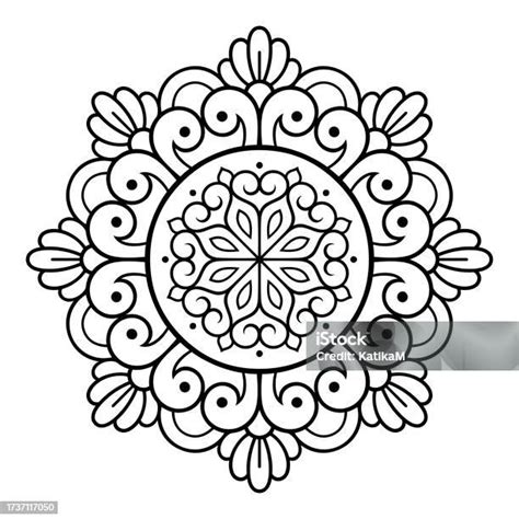 헤나 멘디 문신 장식에 대한 꽃 만다라의 형태로 원형 패턴 민족 동양 스타일의 장식 장식 개요 낙서 손 그리기 벡터 그림입니다