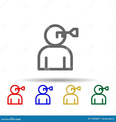 Human Brain Key Multi Color Style Icon Simple Thin Line Outline Vector Of Web Icons For Ui And