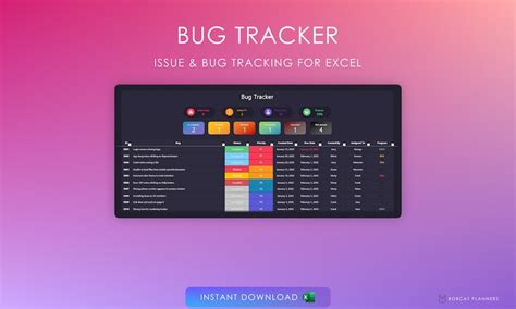 Bug Tracker Spreadsheet Excel Template For Issue Tracking Project Management Quality Assurance