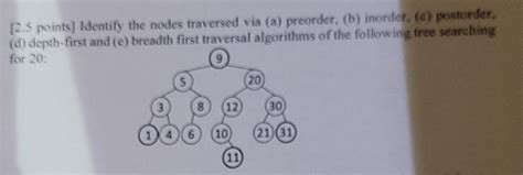 solved 2 5 points identify the nodes traversed via a