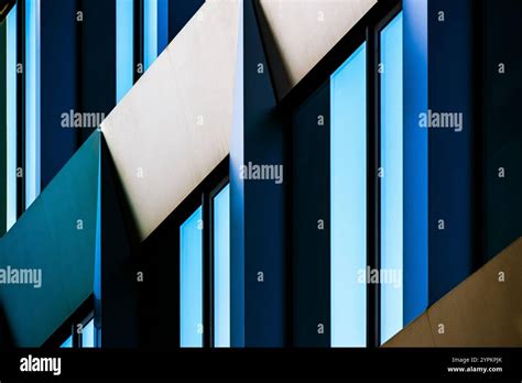 Abstract Close Up Of Modern Building Facade With Angular Patterns And