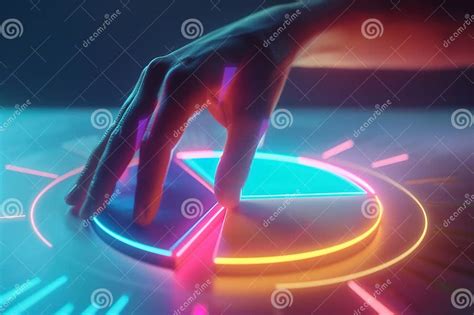 Interactive Futuristic Touch Interface Technology On Pie Chart