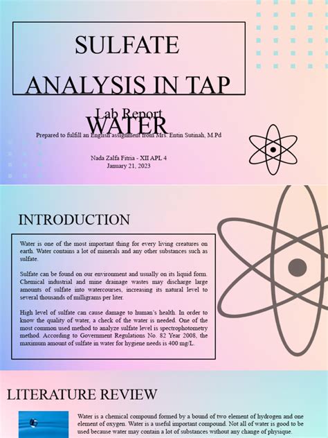 Sulfate Analysis Spectrophotometry Method English Report Text Pdf Spectrophotometry Water