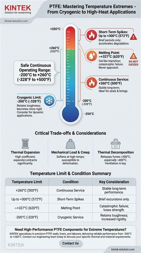 What Is The Temperature Range For Ptfe Usage Master 200°c To 260°c