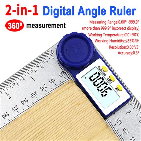 New Stainless Steel 0 200mm Digital Meter Angle Inclinometer Digital Angle Ruler Electron