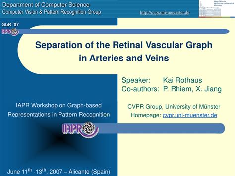 Ppt Separation Of The Retinal Vascular Graph In Arteries And Veins Powerpoint Presentation