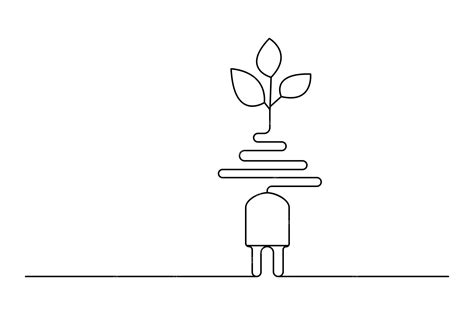 Premium Vector Ecology Sustainable Nature Planet Continuous One Line Drawing Of Isolated