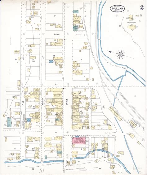 Sanborn Fire Insurance Map From Mullan Shoshone County Idaho 1901 Complete Map Set Old