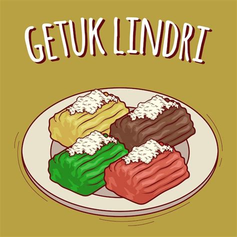 Premium Vector Getuk Lindri Illustration Indonesian Food With Cartoon Style