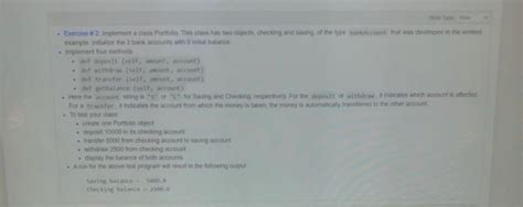 Solved In Python Implement A Class Portfolio This Class