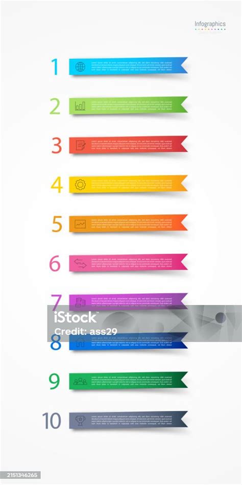 인포그래픽 비즈니스 데이터를 위한 10가지 옵션 리본 디자인 요소 벡터 일러스트 레이 션 0명에 대한 스톡 벡터 아트 및 기타 이미지 Istock