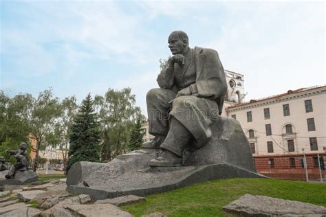 yakub kolas monument at yakub kolas square minsk belarus editorial