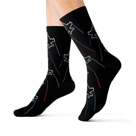 Fighter Jet Pattern Sublimation Socks Etsy