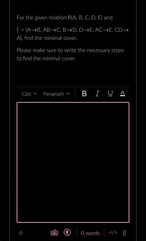 Solved For The Given Relation Rabcde ﻿and A ﻿find