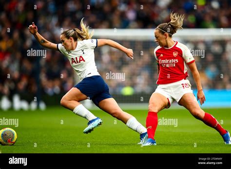 Grace Clinton 8 Tottenham And Katie Mccabe 15 Arsenal In Action During The Barclays Fa