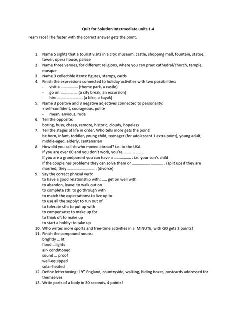 Quiz Unit 1 4 Pdf
