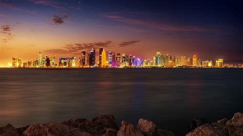 Doha City Wallpaper 4k Qatar Skyline Cityscape