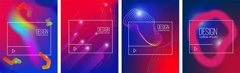 추상적인 활기찬 그라데이션 모양 배너 디자인 서식 파일의 집합입니다 포스터 카드 전단지 프레 젠 테이 션 브로셔 커버에 대 한 디자인 요소 0명에 대한 스톡 벡터 아트 및