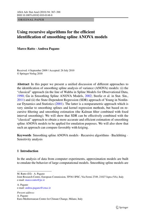 Pdf Using Recursive Algorithms For The Efficient Identification Of
