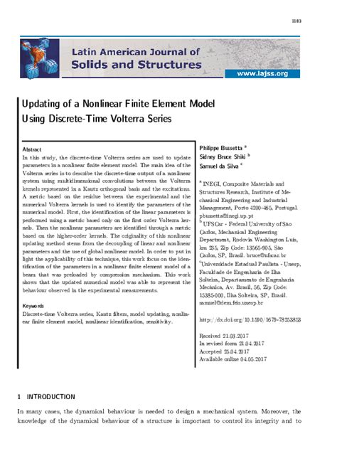 pdf updating of a nonlinear finite element model using discrete time