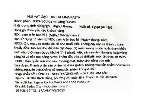Nui Hạt Gạo Regina Gói 400g Giá Tốt Tại
