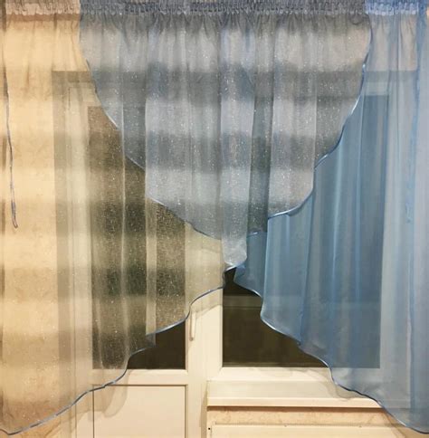 Блакитна тюль на кухню — ціна 800 грн у каталозі Штори і карнизи Купити товари для дому та