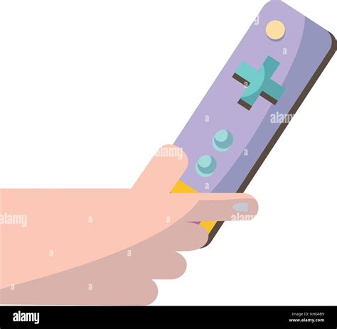 Hand With Controller Object To Video Game Vector Illustration Stock