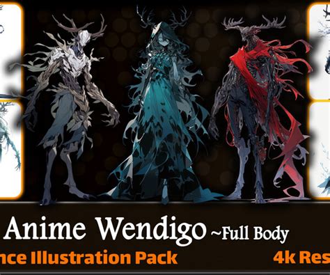Artstation 200 Anime Wendigo Full Body Reference Pack 4k V40