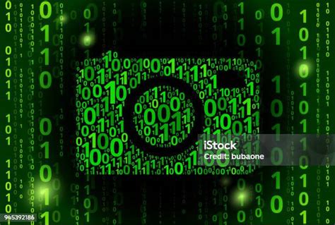 Digital Camera Binary Code Vector Pattern Background Stock Illustration