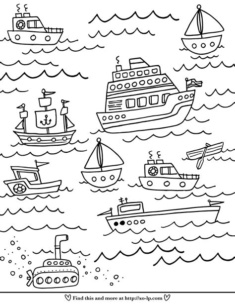 Colouring Sheets Boats