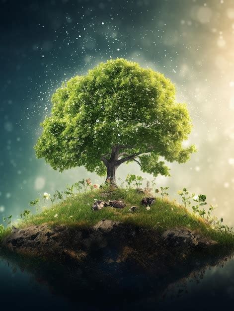 Premium AI Image Tree Under Strong Wind Premium AI Image Tree Under Strong Wind