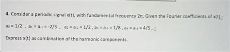 Solved 3 By Evaluating The Fourier Series Analysis