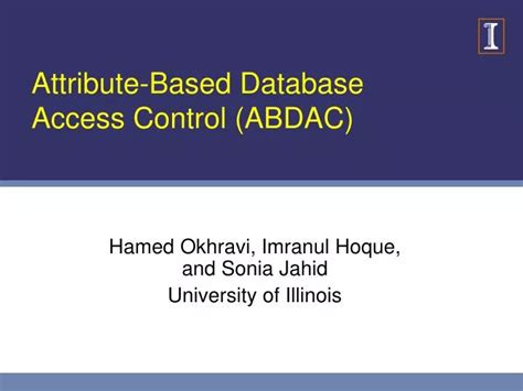 Ppt Attribute Based Database Access Control Abdac Powerpoint