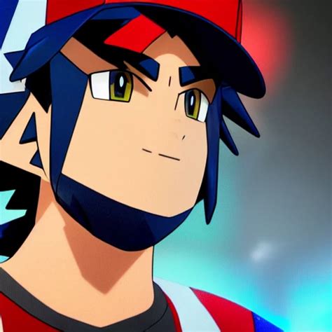 Side Close Up Portrait Of Ash Ketchum Detailed Face Large Muscl Arthub Ai