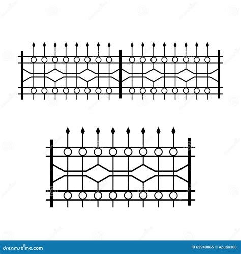 Wrought Iron Patterned Fence Vector Stock Vector Illustration Of Retro Element 62940065