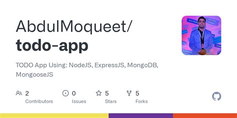Github Abdulmoqueettodo App Todo App Using Nodejs Expressjs Mongodb Mongoosejs