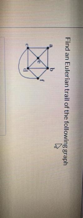 solved find an eulerian trail of the following graph b d