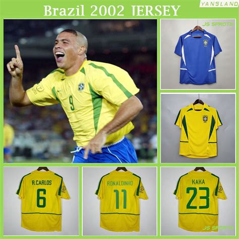 2002 Brasil Retro Jersey Ronaldo Rivaldo Ronaldinho Kaká Rcarlos