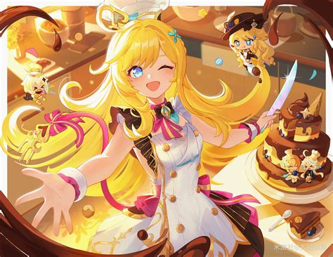 Lumine Furina Paimon Navia And Escoffier Genshin Impact Drawn By Dafu Zhentan Danbooru