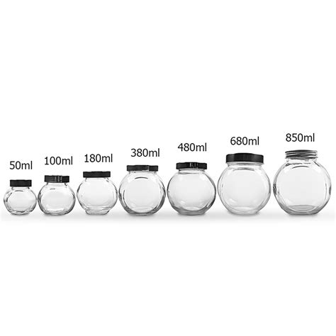 100ml Flat Drum Shape Clear Glass Storage Jar With Electroplating Cover